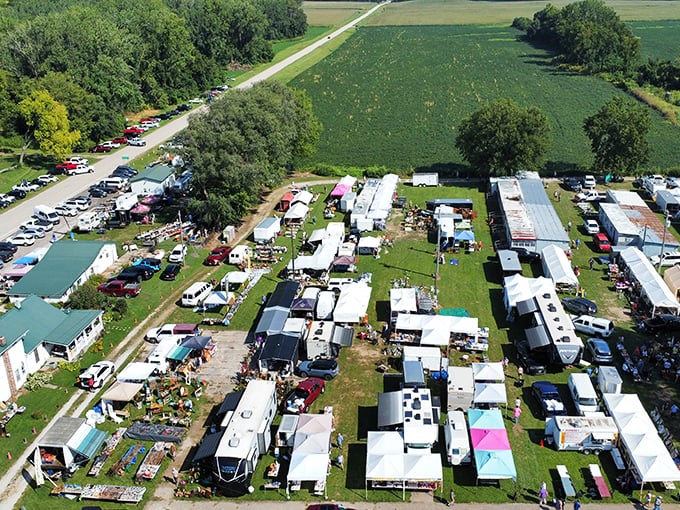 The big picture reveals the impressive scale of Sparks Flea Market&mdash;a temporary city of white tents where treasures change hands.