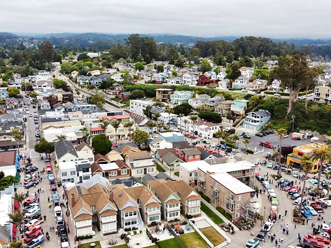 From above, Capitola reveals itself as a perfectly composed postcard of coastal living&mdash;where every street seems to lead inevitably, wonderfully toward the sea.
