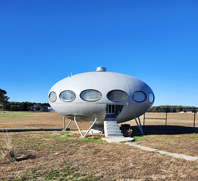 Standing proudly on its landing gear, the Futuro House remains a testament to an era when anything seemed possible—even living in flying saucers.
