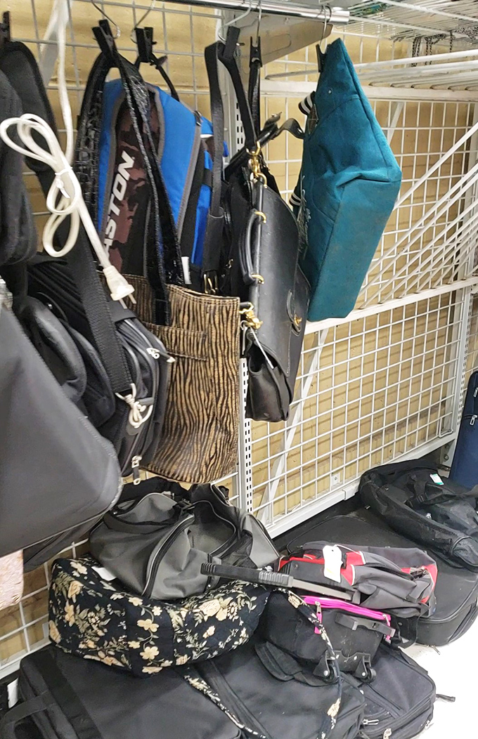 The handbag corner&mdash;where designer lookalikes and authentic vintage finds hang together in democratic fashion, waiting for their next shoulder to ride.