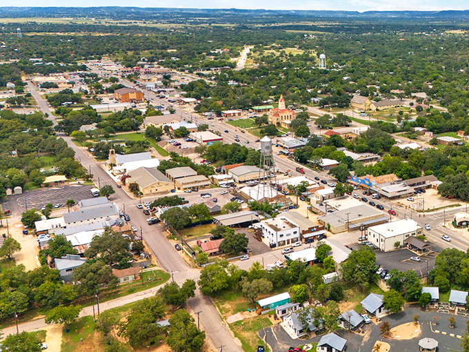 From above, Bandera reveals itself as a perfect patchwork of small-town Texas life, nestled in Hill Country splendor like a Western jewel.