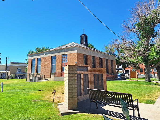 The town's post office stands as a sturdy reminder of when mail was magical and people actually wrote letters instead of texts.