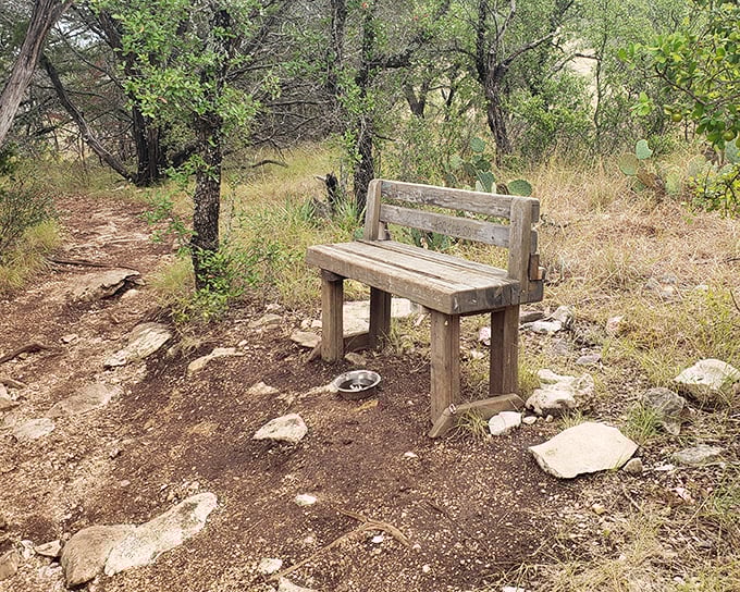 Strategic rest stops along the trail offer weary hikers a chance to recharge properly.