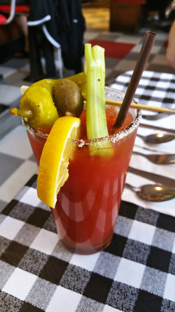 This Bloody Mary isn't just a drink—it's a meal with a cocktail permit, complete with its own garden of garnishes.