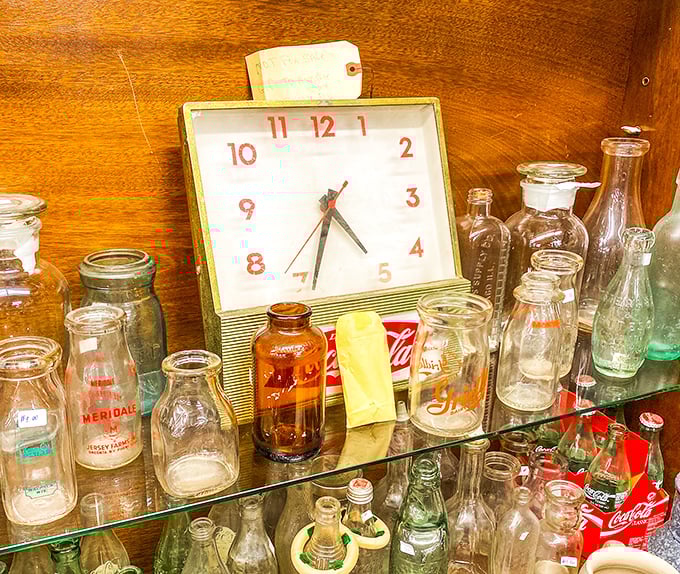 Now here&rsquo;s a little time-travel treat&mdash;vintage bottles glinting like memories on a sunny shelf.&rdquo; Their worn labels and soft glass curves whisper stories you can almost taste.