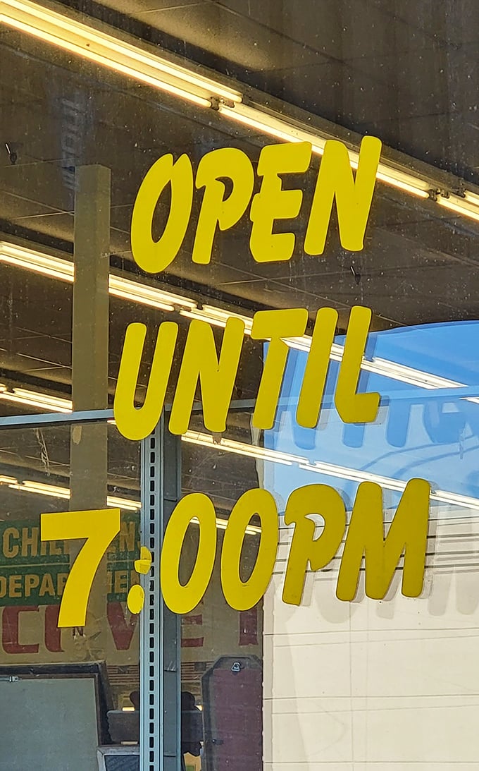 "Open Until 7 PM" isn't just store hours—it's an invitation to squeeze in post-work treasure hunting before heading home.