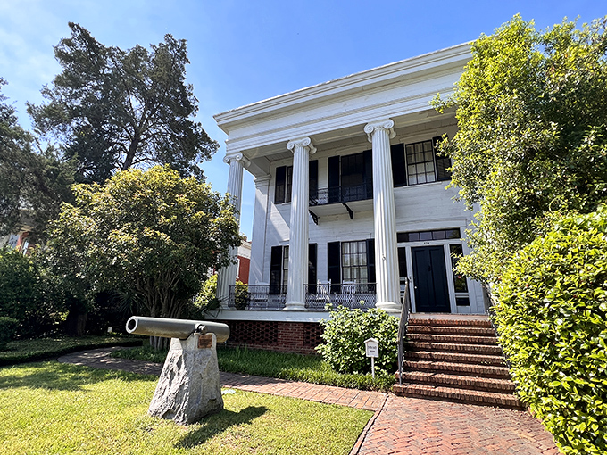 Cannonball House's stately columns frame a porch perfect for mint juleps and contemplating life's simpler pleasures.