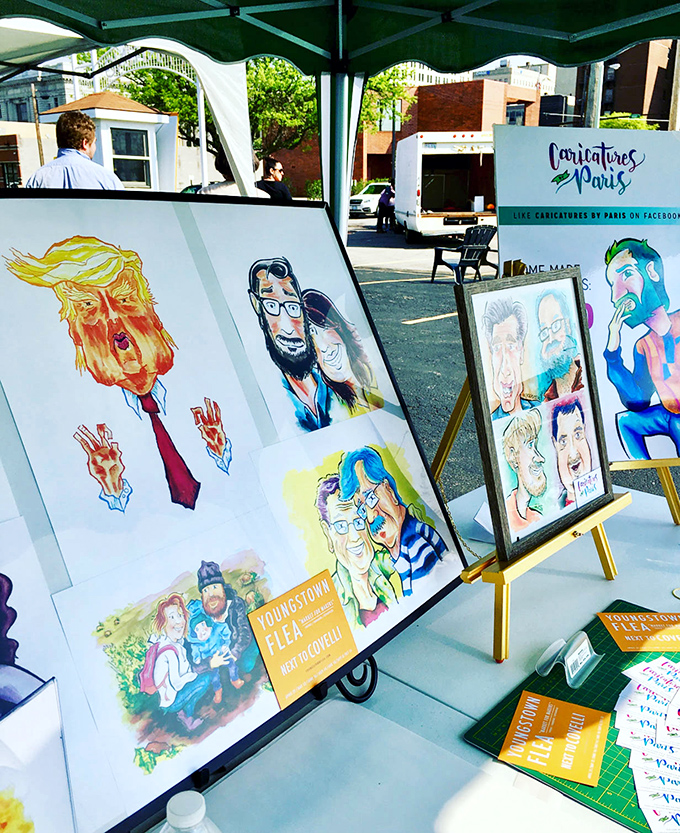 Faces come to life under the skilled hands at Caricatures by Paris, where personalities pop on paper and visitors take home portraits with extra personality.