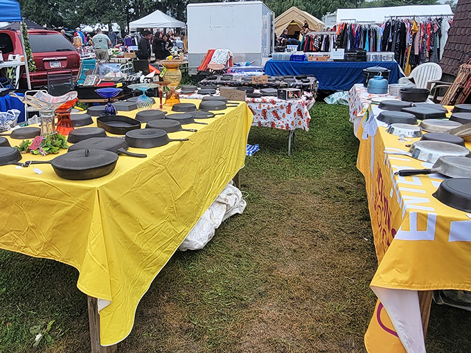 Cast iron heaven! These seasoned beauties will outlive your kitchen renovation and possibly your grandchildren.