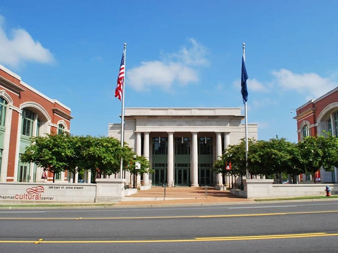 The Chapman Cultural Center stands as Spartanburg's artistic heart, where columns and creativity come together in perfect architectural harmony.