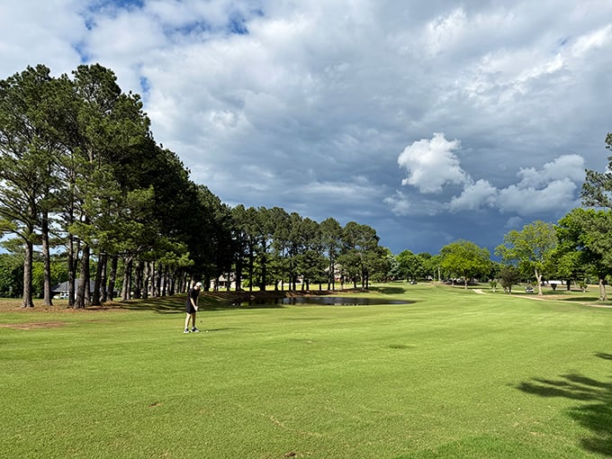 Golf courses surrounded by mature trees and dramatic skies make even non-golfers understand the appeal of the game.