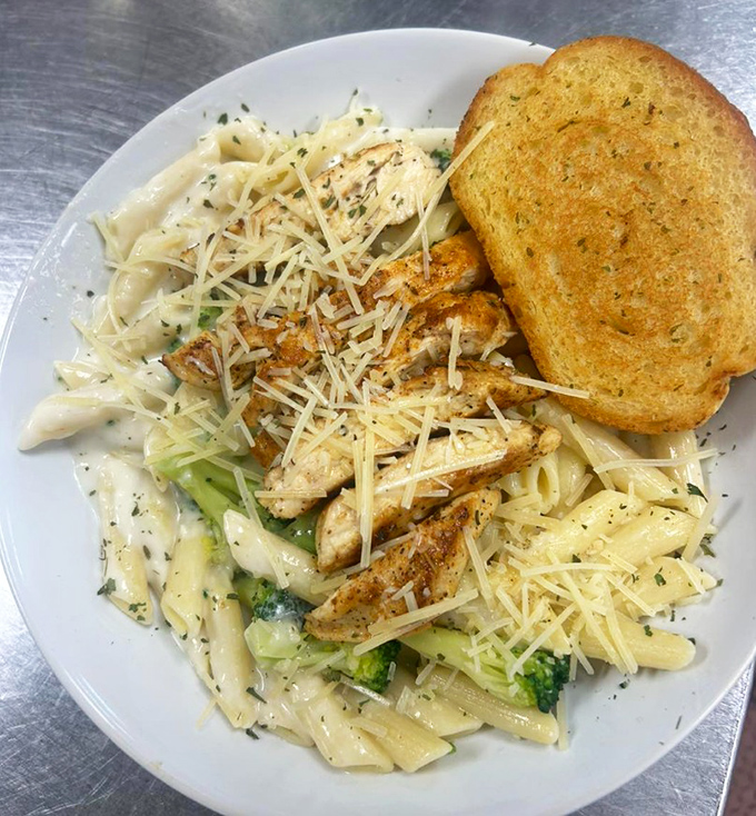 Chicken Alfredo that proves The Catfish Cafe isn't a one-trick pony&mdash;they've mastered pasta with the same dedication as seafood.