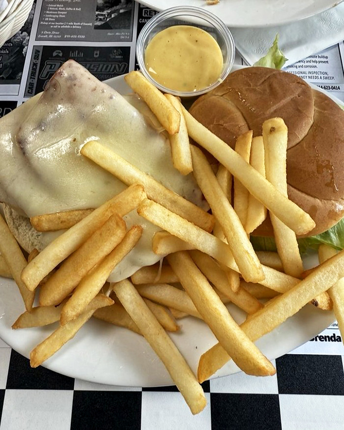 When your chicken cordon bleu comes with enough fries to share but you absolutely won't be sharing.