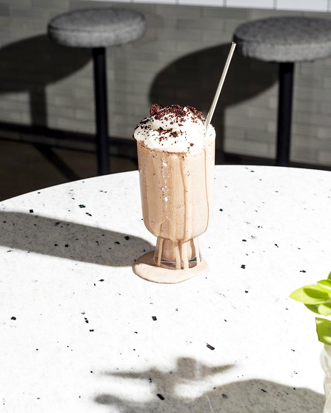 This isn't just a milkshake&mdash;it's a chocolate spacecraft ready to launch your taste buds into orbit. Houston, we have perfection.