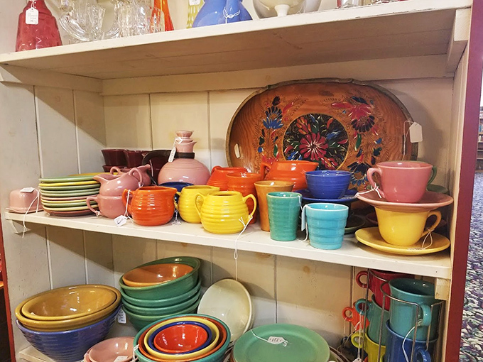 Fiestaware in colors that would make a rainbow jealous. These dishes weren't just for serving food—they were the Instagram-worthy tableware before Instagram existed.