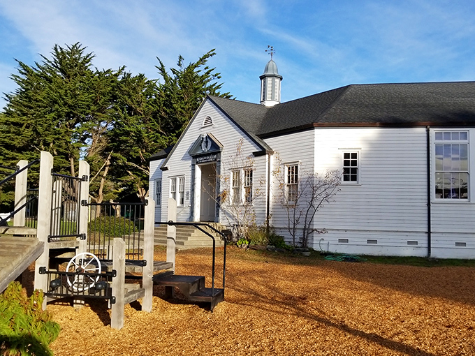 The Community Center of Mendocino wears its history proudly. A gathering place where salt air and stories have mingled for generations.