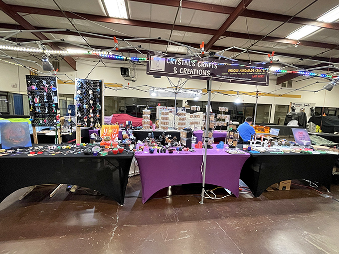 Crystal's Crafts & Creations brings homemade charm to the market. The kind of booth where you find things you never knew you desperately needed.