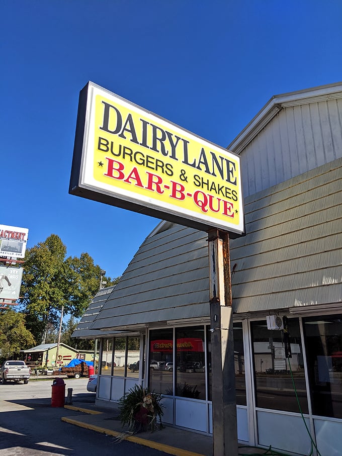 The Dairy Lane sign promises simple pleasures done right&mdash;burgers, shakes, and BBQ that won't require a second mortgage or fancy culinary vocabulary to enjoy.