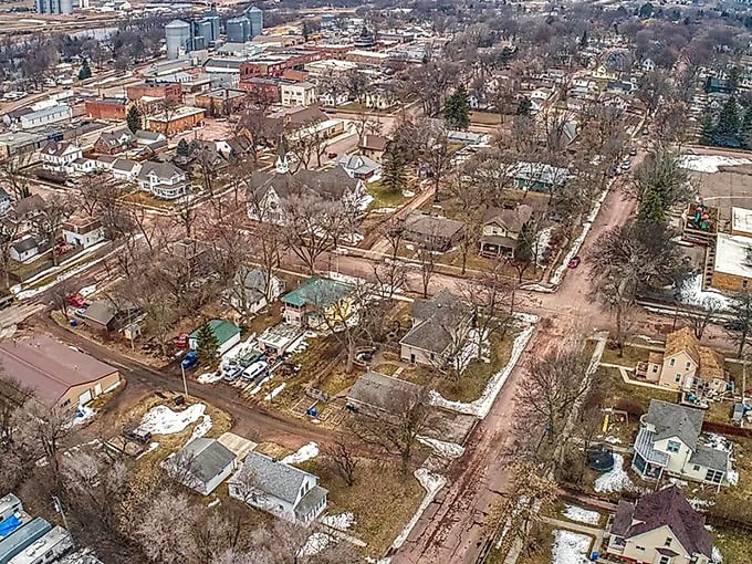 From above, Dell Rapids reveals its perfect balance&mdash;historic downtown, tree-lined neighborhoods, and just enough development to provide modern conveniences.