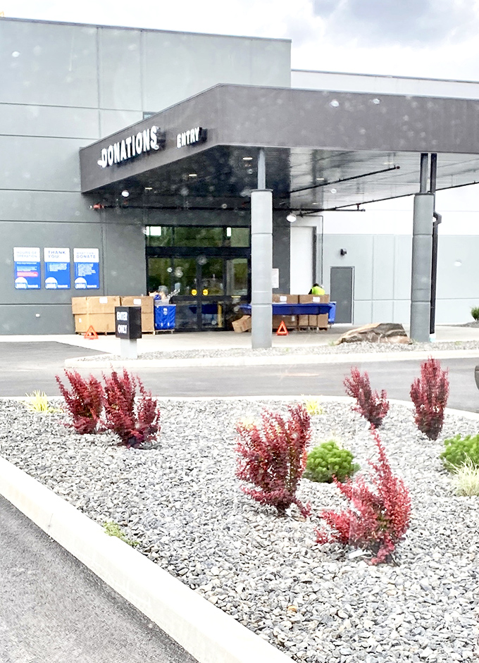 The donation entrance: where the circle of reuse begins. Every great find started as someone else's generous contribution.