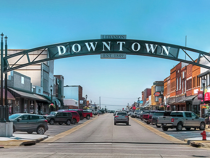 The "Downtown Lebanon" arch isn't just a sign&mdash;it's a gateway to a Main Street America where parking is plentiful and hurrying is optional.