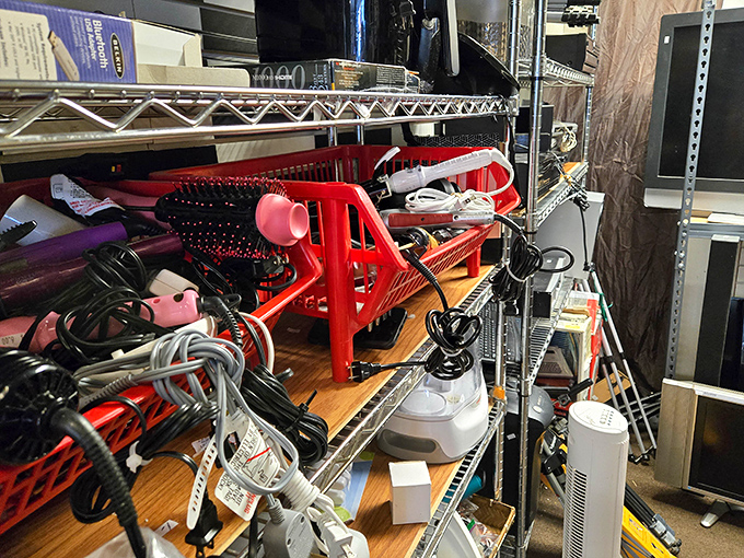 The electronics section: where appliances get their second act. That hair dryer might have styled someone famous&mdash;you'll never know!