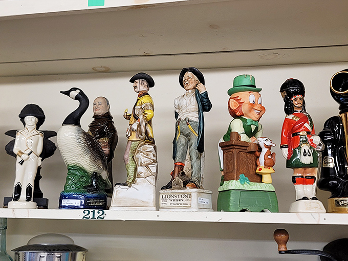 These quirky figurines stand at attention, waiting for someone who appreciates their particular brand of charm. Number 212 has seen things.