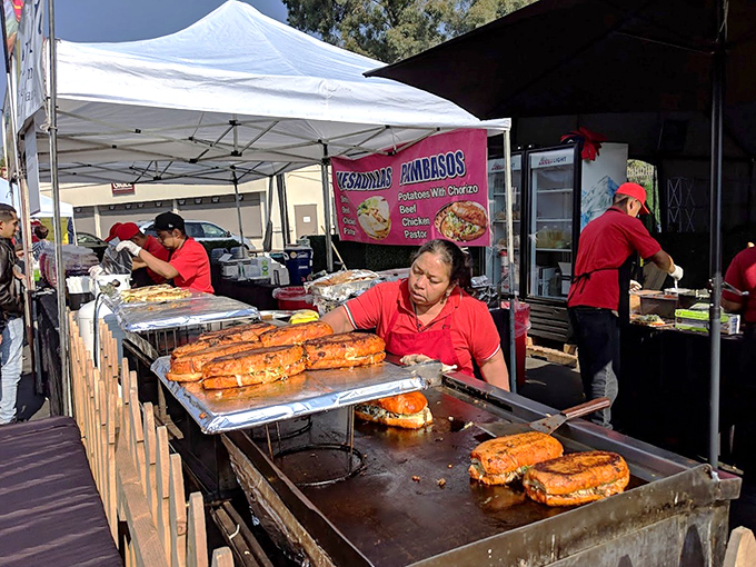 The unofficial fuel station of flea market warriors &ndash; where the aroma of sizzling al pastor powers serious shoppers through miles of merchandise.