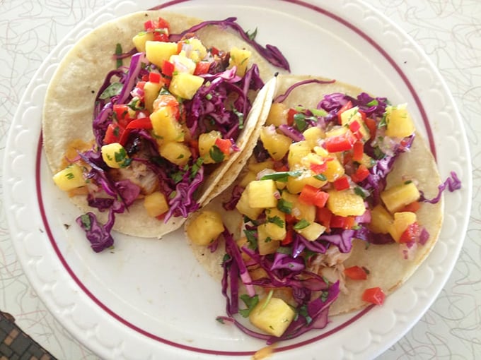 Fish tacos that bring coastal vibes to Pennsylvania. That vibrant pineapple salsa adds a tropical vacation to every bite &ndash; no passport required.