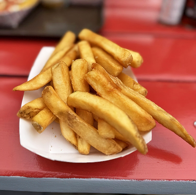 These aren't just any fries&mdash;they're the supporting act to seafood stardom. Golden, crispy, and ready for their close-up.