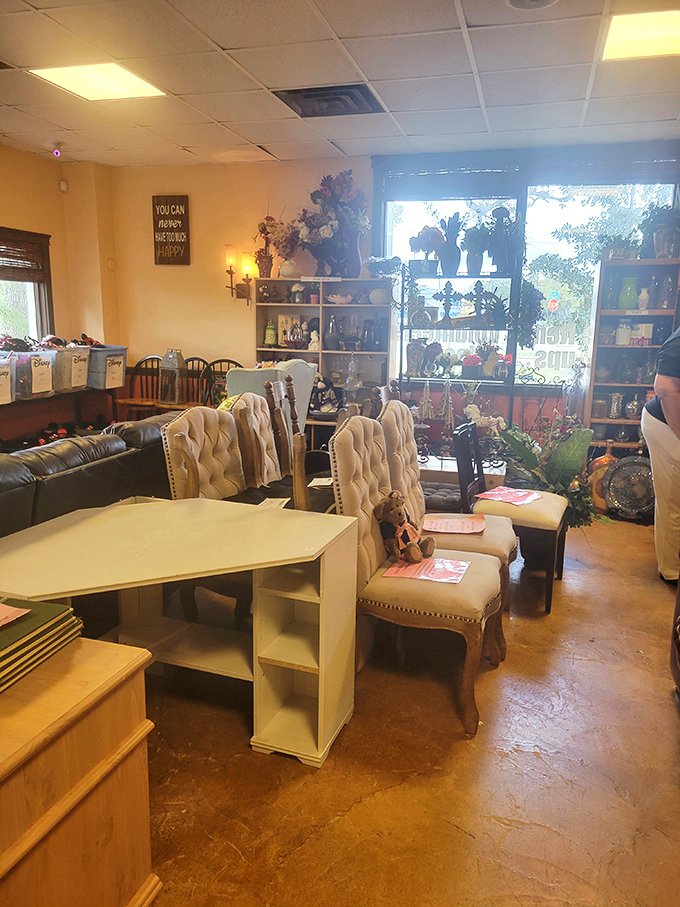 Elegant upholstered chairs and quality furniture pieces await new homes &ndash; proof that "secondhand" and "sophisticated" aren't mutually exclusive terms.