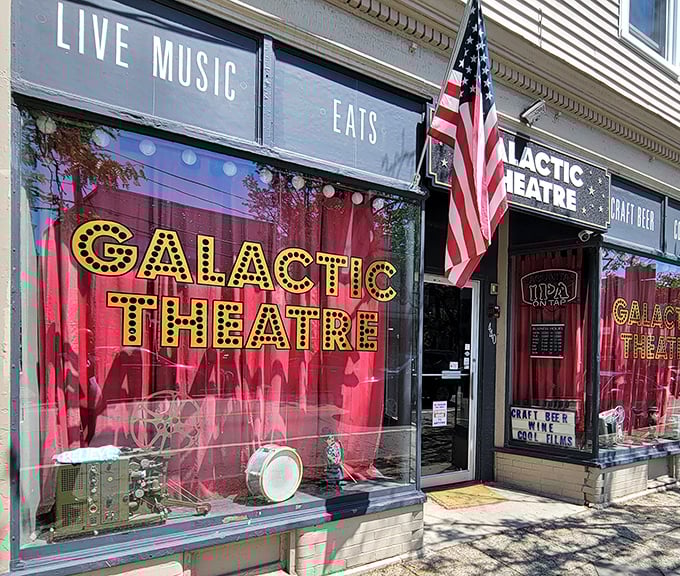 The Galactic Theatre's marquee promises entertainment that's literally out of this world&mdash;a cosmic outpost of culture on Warren's earthbound streets.