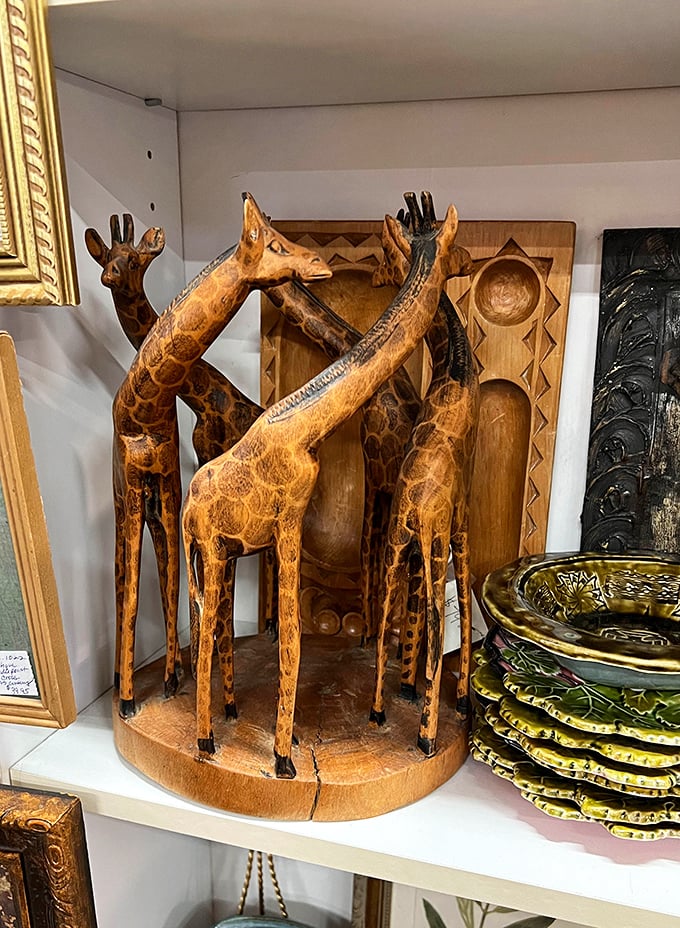 These wooden giraffes stand tall as the perfect example of folk art that somehow works in any decor, from minimalist apartment to maximalist mansion.