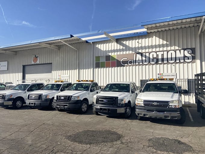 The government surplus lineup &ndash; former official vehicles now awaiting their second act. From emergency response to your next work truck.