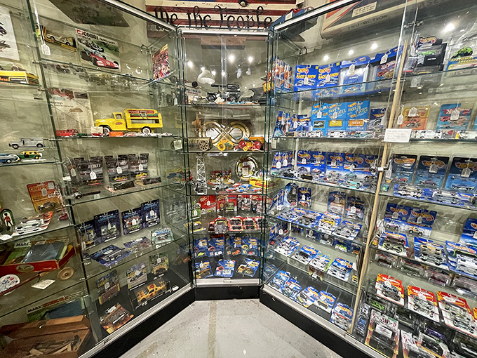 This isn't just a display of miniature cars&mdash;it's childhood memories parked in perfect rows, waiting for collectors to relive Saturday mornings.