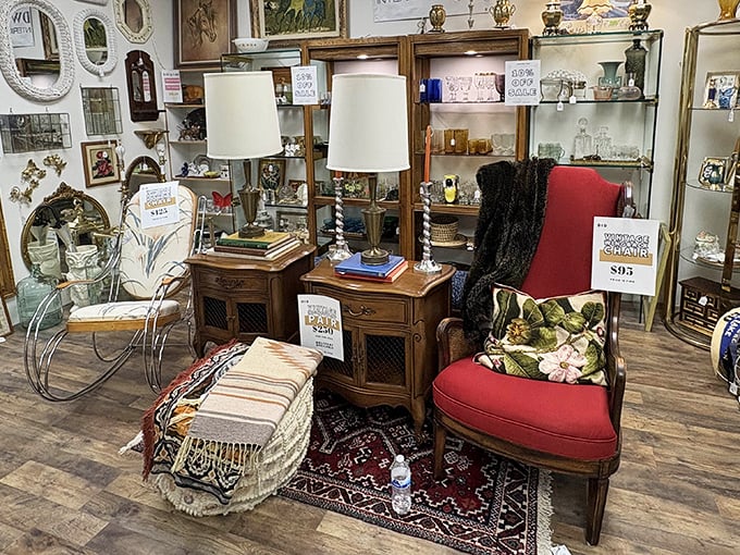 This vignette isn't just furniture—it's an invitation to imagine yourself in a more elegant era, cocktail in hand.