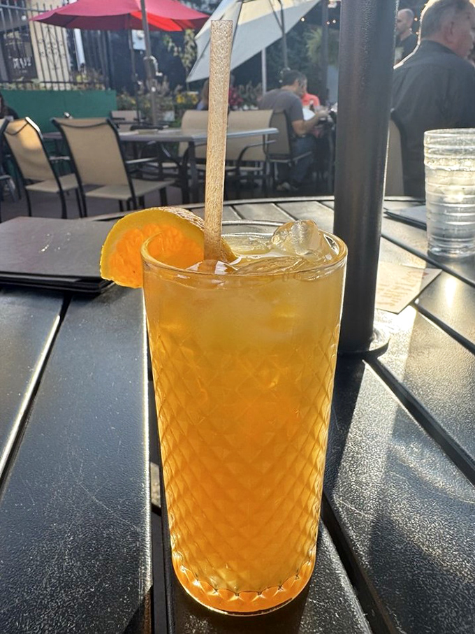 An Italian twist on a margarita that glows amber in the sunlight&mdash;proof that cultural fusion can be both beautiful and delicious.