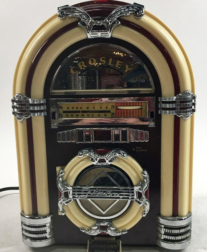 A Crosley jukebox that brings mid-century charm to any room. Just add milkshakes and you've got your own personal diner vibe.