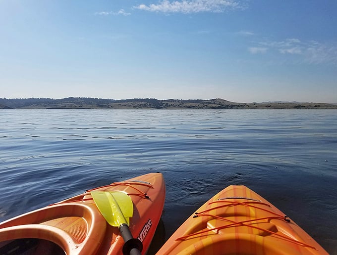 Two kayaks, infinite possibilities. The perfect vessels for exploring hidden coves while pretending you're Lewis and Clark with better gear.