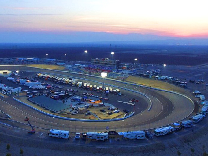 Kern Raceway glows at twilight, where the roar of engines and smell of burning rubber create Bakersfield's most exhilarating sensory experience.