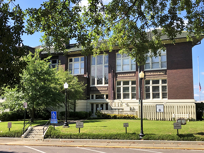 Laurel City Hall stands as a testament to educational architecture repurposed for civic use, where history and governance share the same roof.