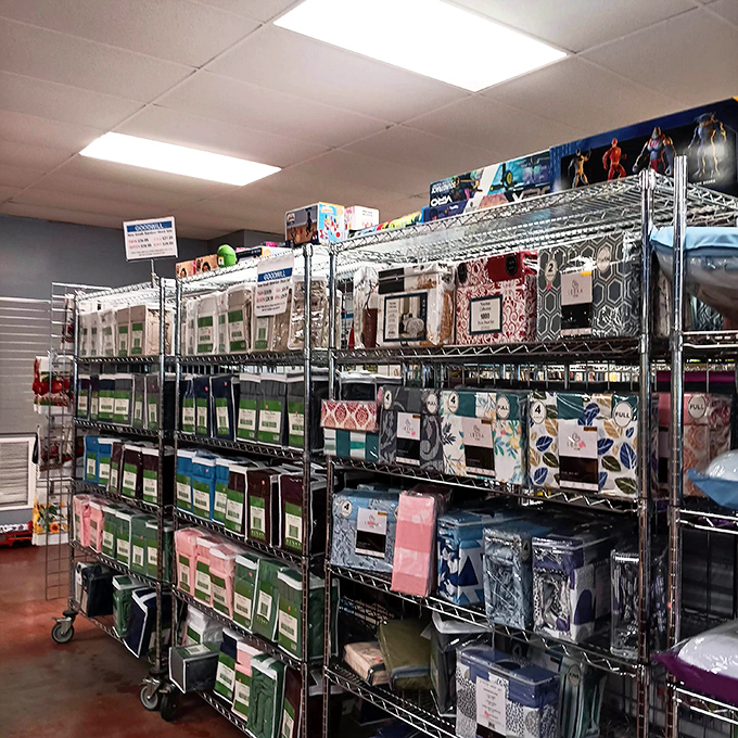 Bedding and linens galore! Enough thread counts and patterns to outfit every guest room from Shreveport to Grand Isle.