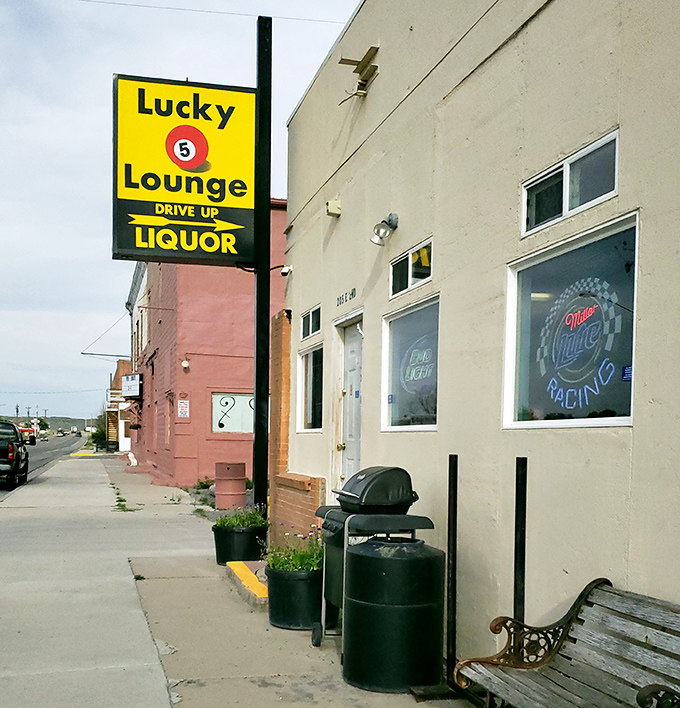 The Lucky 5 Lounge stands ready to welcome weary travelers and locals alike, promising cold drinks and warm conversation in equal measure.