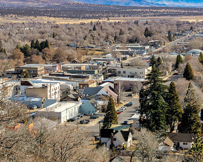 Susanville's main street offers that rare view where mountains meet main street without a chain store photobombing the scene.