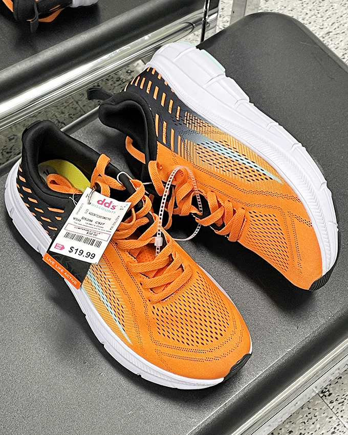 Performance meets pizzazz in these eye-catching orange athletic shoes. Your morning jog just got more stylish&mdash;and surprisingly affordable.