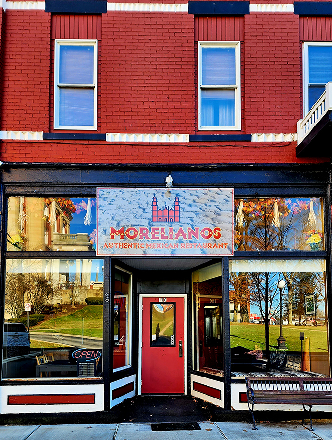 Morelianos' vibrant storefront adds a splash of color and culture to Mercer's streetscape, promising authentic flavors worth the trip.