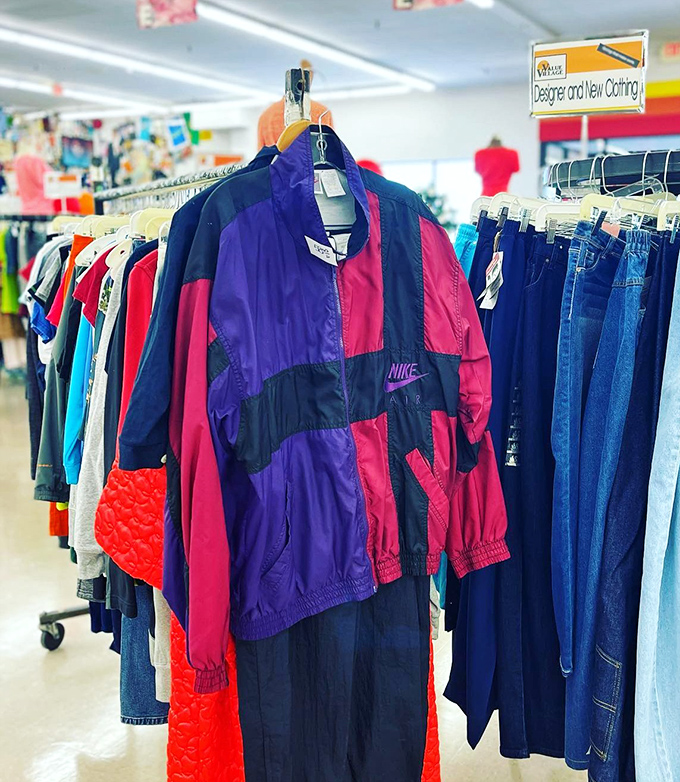 This vintage Nike windbreaker screams '90s louder than a Nirvana CD, bringing back memories of mall food courts and MTV when it actually played music.