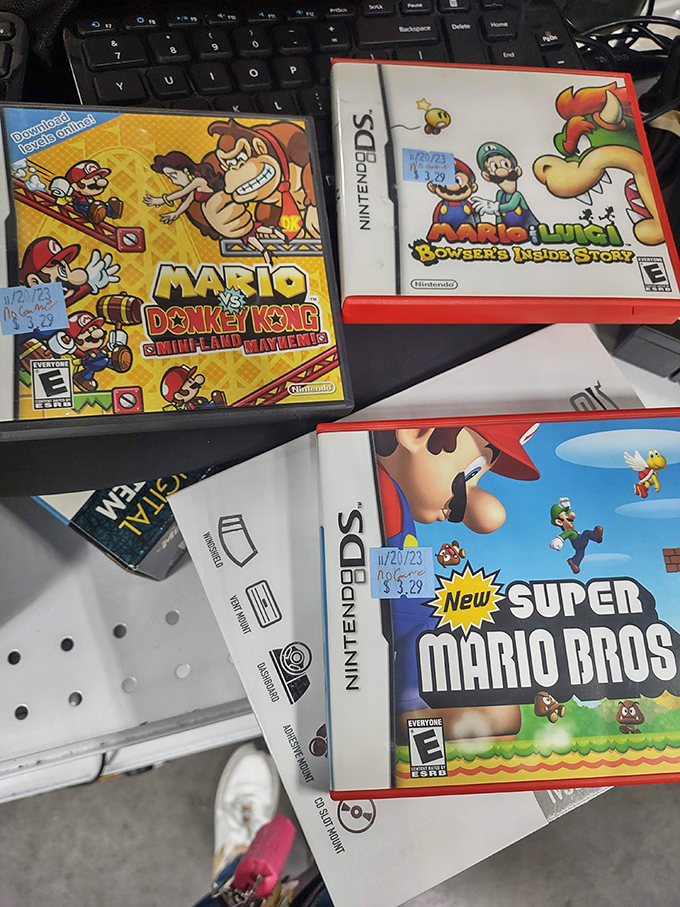 Classic Mario games in excellent condition, ready to transport someone back to simpler times when jumping on turtles solved everything.