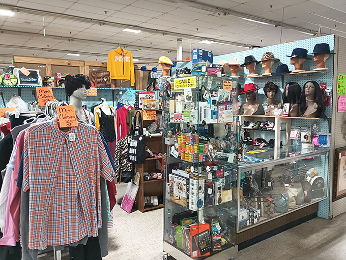 Hats, wigs, and clothing create a carnival of possibilities for costume hunters and fashion experimenters. One person's castoff becomes another's signature look.