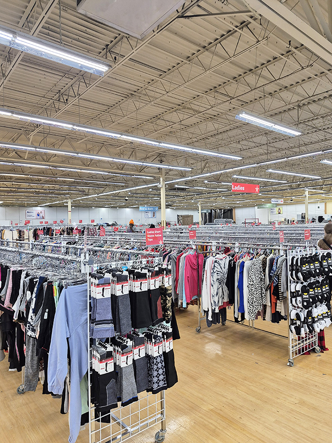 A sea of fashion possibilities stretches to the horizon. In this clothing ocean, your next favorite outfit is patiently waiting to be discovered.